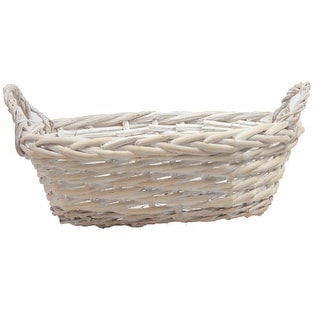 White Washed Willow With Handles Basket - Bed Bath & Beyond - 42256530