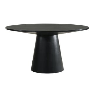 Piastro Black Dining Table with Pedestal Base - Bed Bath & Beyond ...