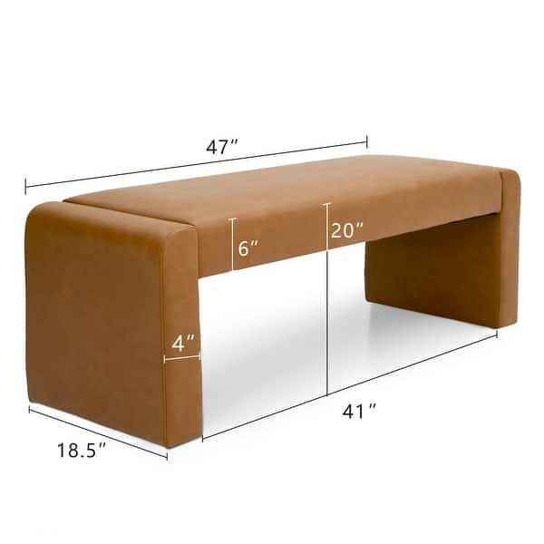 Modern Faux Leather 47" Waterfall Bench - Bed Bath & Beyond - 36327248