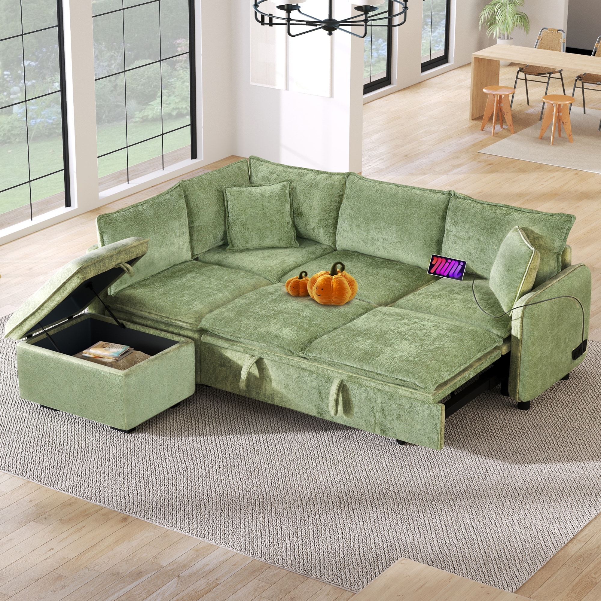 green mini sofa