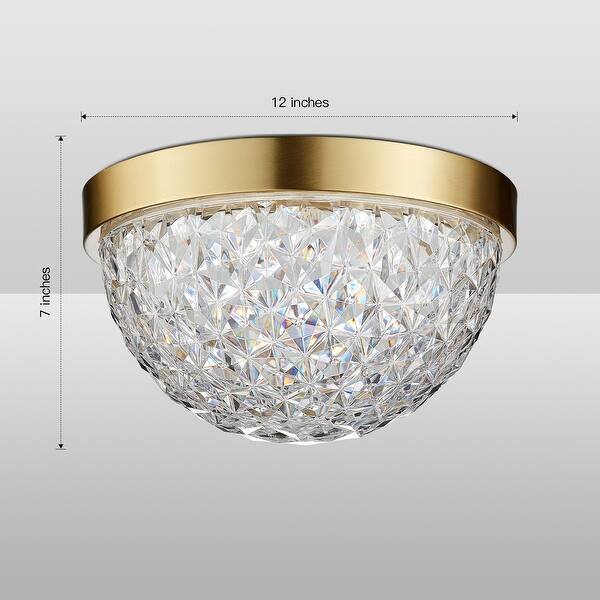 Castor Crystal Hemispheric LED Flush Mount Ceiling Light 11" - 3 Color ...