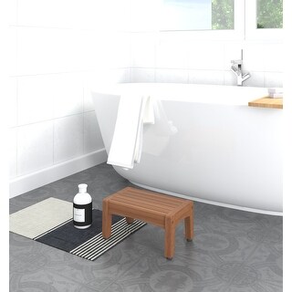Manada Teak Step Stool - Teak Oil - Bed Bath & Beyond - 39896238
