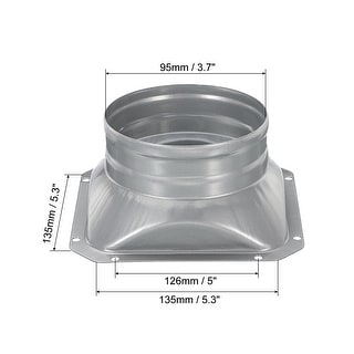 Duct Connector Flange Square to Round Interface Straight Pipe Flange ...