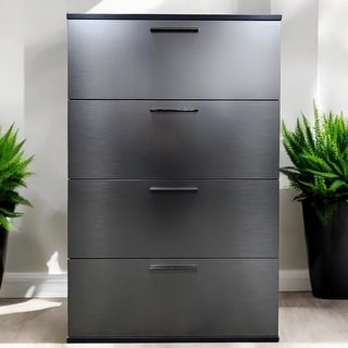Bliss Glossy Four-Drawer Jumbo Chest in Metallic Gray - Bed Bath ...
