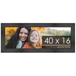 40x16 Distressed/Aged Black Wood Picture Panoramic Frame - Panoramic ...