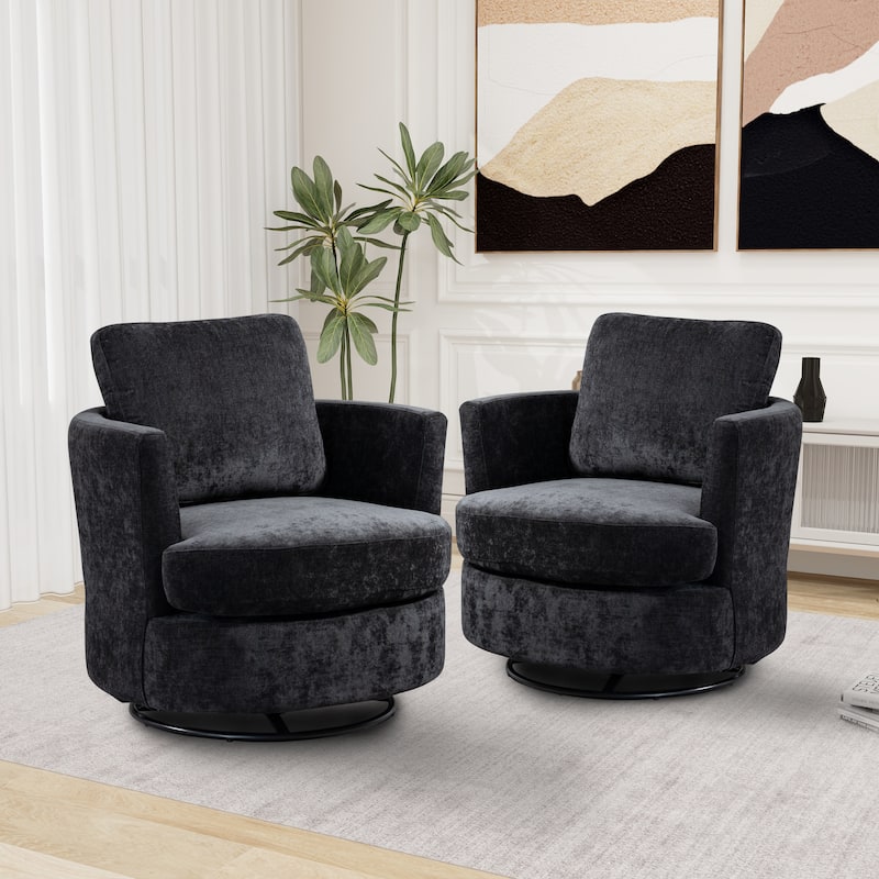 Swivel Barrel Chair Set Of 2