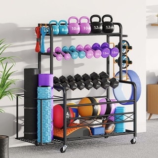 Moasis Yoga Mat Storage Racks Dumbbell Rack Kettlebells Balls Rack with ...