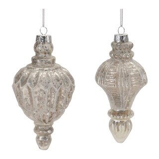 Distressed Mercury Glass Drop Ornament (Set of 6) - Bed Bath & Beyond ...