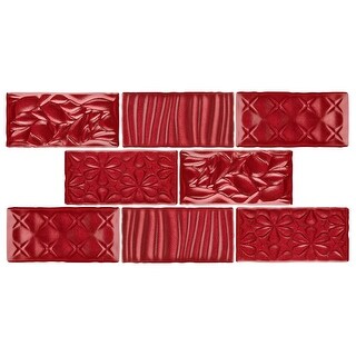Merola Tile 3x6-inch Antiguo Sensations Red Moon Ceramic Wall Tile ...