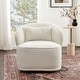 KINWELL 33" Wide Sherpa Boucle Upholstered Swivel Accent Chair - Bed ...
