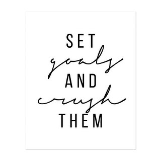 Set Goals and Crush Them Typography Black White Art Print/Poster - Bed ...