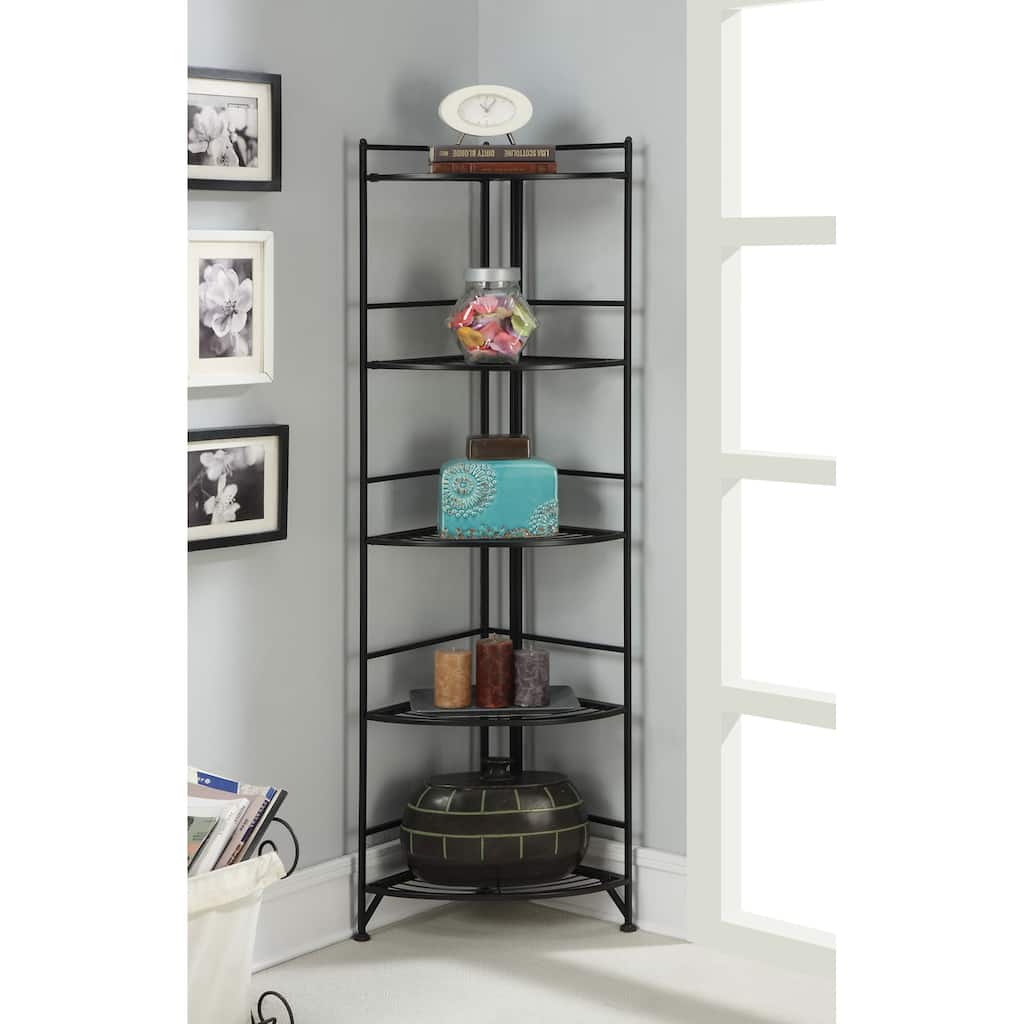 Convenience Concepts Xtra Storage 5 Tier Folding Metal Corner Shelf ...