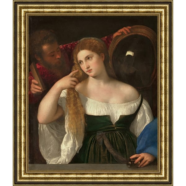 Woman with a Mirror by Tiziano Vecellio (Titian) Giclee Print Oil ...