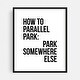 How to Parallel Park Park Somewhere Else Typography Art Print/Poster ...