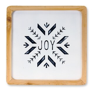 Wood Framed Metal Joy Sign with Nordic Snowflake (Set of 2) - Bed Bath ...