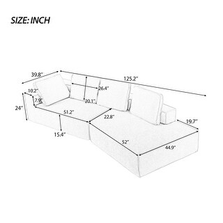 Sectional Sofa Sleeper Sofa Chaise Lounge with Clean Lines - Bed Bath ...