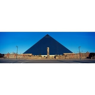 Panoramic View Of The Pyramid Sports Arena In Memphis Tn With Statue Of ...