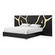 Furniture of America Kismet Modern Black Wood Platform Bed with Wall ...