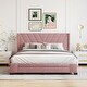 Velvet Upholstered Platform Storage Bed with 3 Drawers - Bed Bath ...