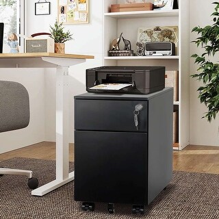 15-inch Width 2 Drawer Mobile File Cabinet with Lock - Bed Bath ...