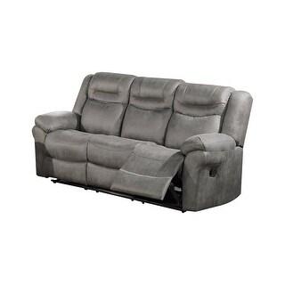 Betty 86 Inch Manual Reclining Sofa, Pull Tab Footrest Mechanism, Gray ...
