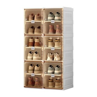 Stackable Storage Organizer Cabinet with Doors and Shelves - Bed Bath ...