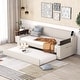 Upholstery Twin Size Daybed with Trundle & Storage Arms & USB Design,Solid Wood Bedframe w/Sofa ...