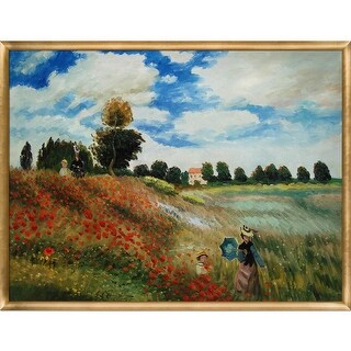 Claude Monet 'Poppy Field in Argenteuil' Hand Painted Oil Reproduction ...