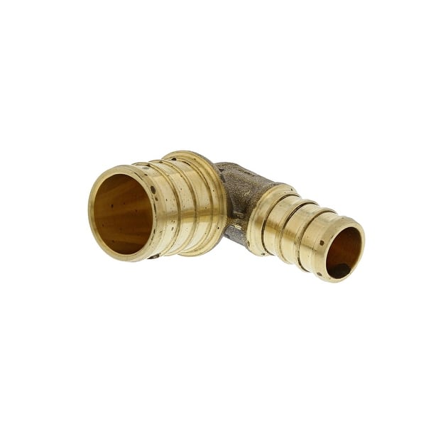 Jones Stephens C76091LF 3/4" x 1/2" Metal PEX 90° Elbow - Brass - Bed ...