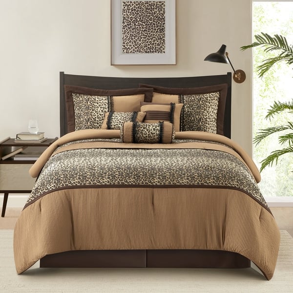 bebe leopard comforter set