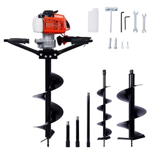 63cc Two Handle Gas-Powered 2.7HP Post Hole Digger with Drill Bits ...