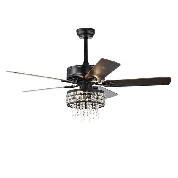 52 in Fandeliers Modern Crystal LED Ceiling Fan with Light Kit and ...