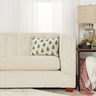 Rizzy Home Whimsical Embroidered Trees Throw Pillow Cover - Bed Bath ...