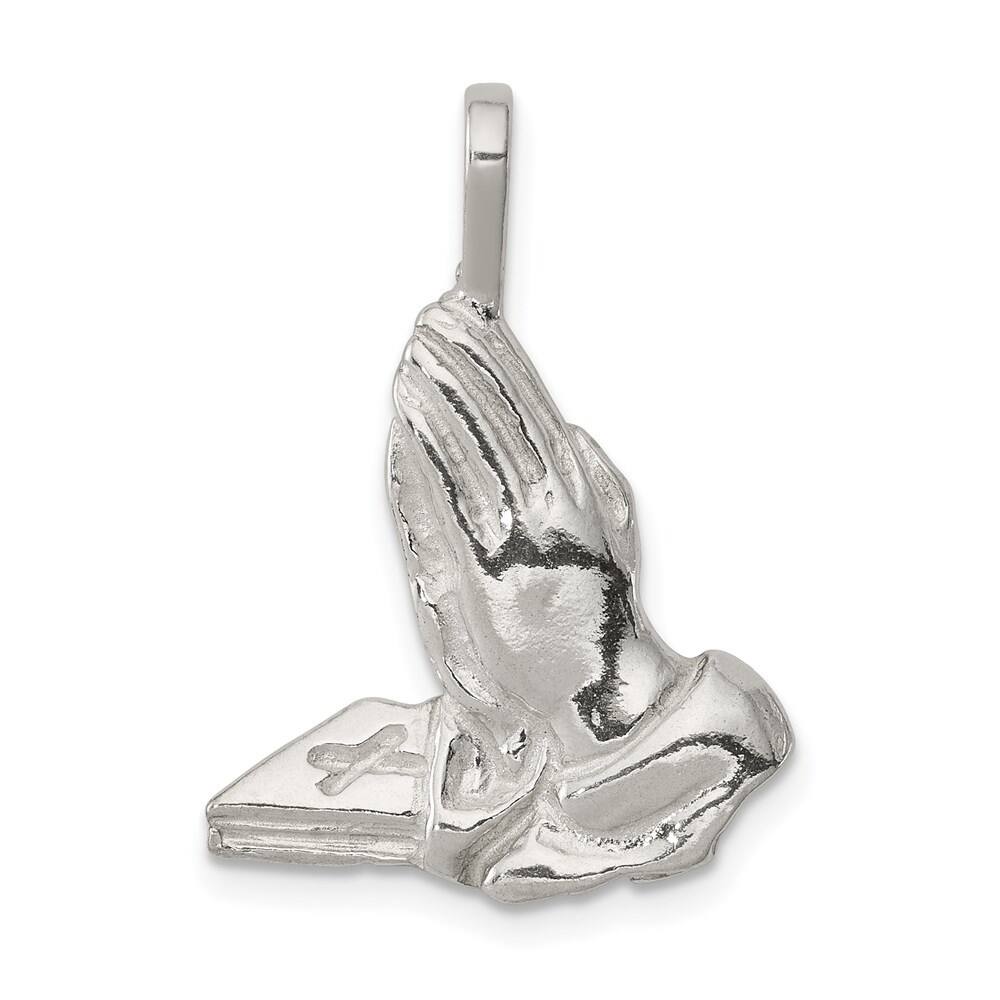 Diamond2Deal 925 Sterling Silver Praying Hands Pendant (L- 26 mm, W- 18 ...