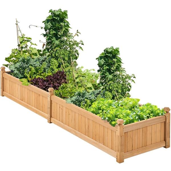 Yaheetech Wooden Raised Rectangular Garden Planter for Yard/Greenhouse ...