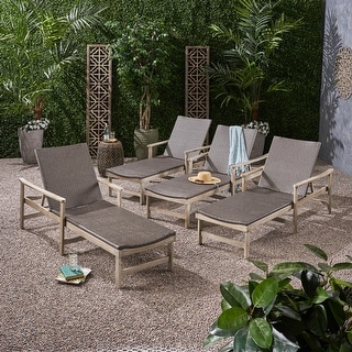 Hampton Outdoor Rustic Acacia Wood Chaise Lounge with Wicker Seating by ...