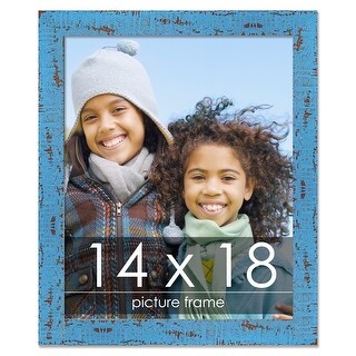 14x18 Shabby Chic / Farmhouse Blue Complete Wood Picture Frame with UV ...