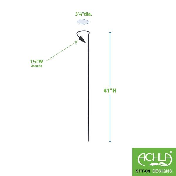 Achla Designs 40" H Black Wrought Iron Plant Stakes (Set of 6), Powder ...
