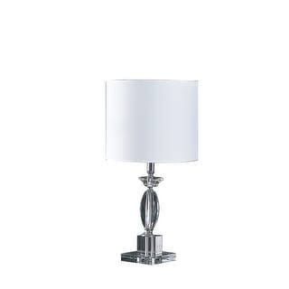 23" Silver Crystal Standard Table Lamp With White Classic Drum Shade ...