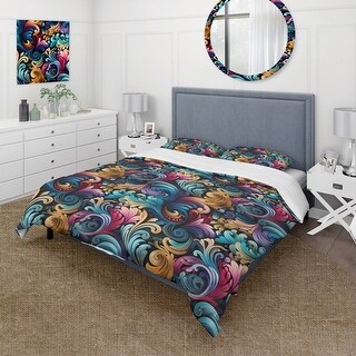 Designart "Futuristic Fusion Paisley Pattern" paisley Bedding Cover Set ...