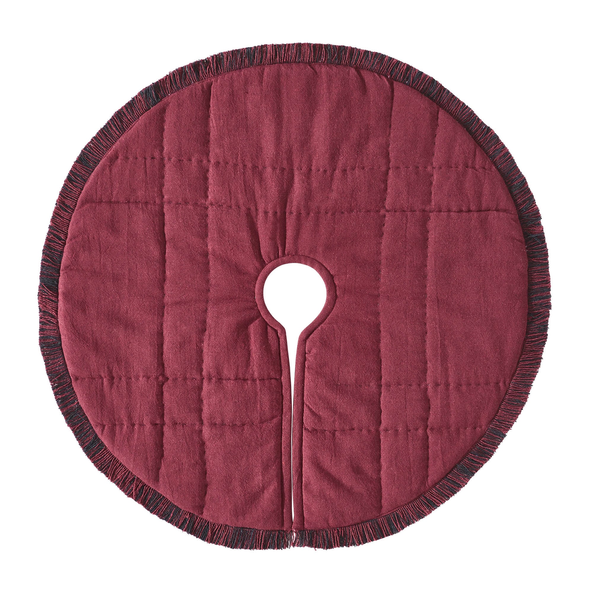 VHC Brands Cumberland Red Black Plaid Tree Skirt 48 Diameter