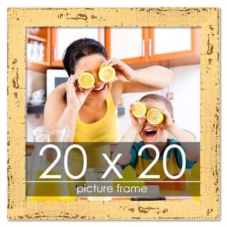 50x50cm Frame Yellow Rustic Farmhouse - Shabby Chic Wood Picture Frame ...