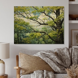 Designart "Green Tree Sycamore Serenade III" Tree Sycamore Print on ...