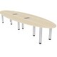10 Person Oval Conference Table 12'x4' with Power And Data Post Legs ...