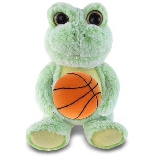 DolliBu Huggable Sitting Frog Stuffed Animal with Basketball Plush - 9 ...