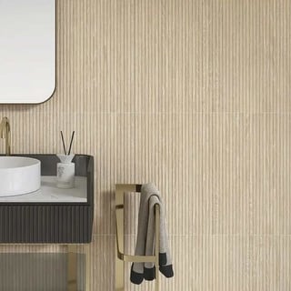 The Tile Life Marqueterie 24 x 48 Wood Look Ribbed Matte Porcelain Wall ...