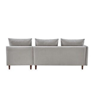 L-shaped Sectional Sofa with Chaise, Suede Upholstered, Solid ...