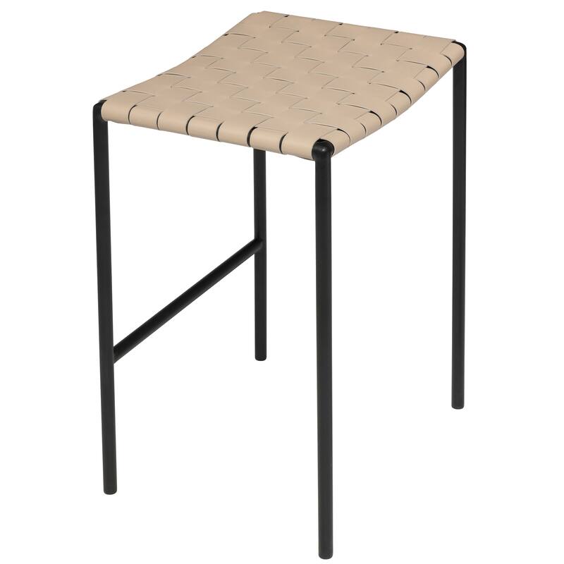 Soho Mid-century Modern Leather Weave Backless Bar Stool (26-inch/ 30 ...