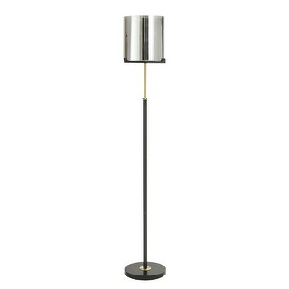 StyleCraft Urban Smoke Steel Floor Lamp - Smoked Chrome Shade - Bed ...