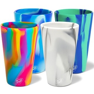 Silipint: Silicone Pint Glasses: 4 Pack Headwaters, Mtn Marble, Arctic ...